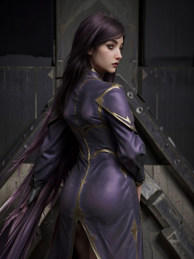 1girl, morganalol, ((official morgana_(league_of_legends) purple ...