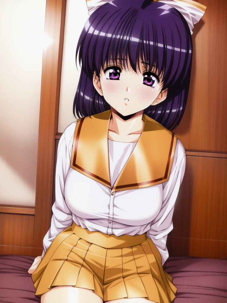, Mizuho, 1girl, soro, purple eyes, black hair - SeaArt AI