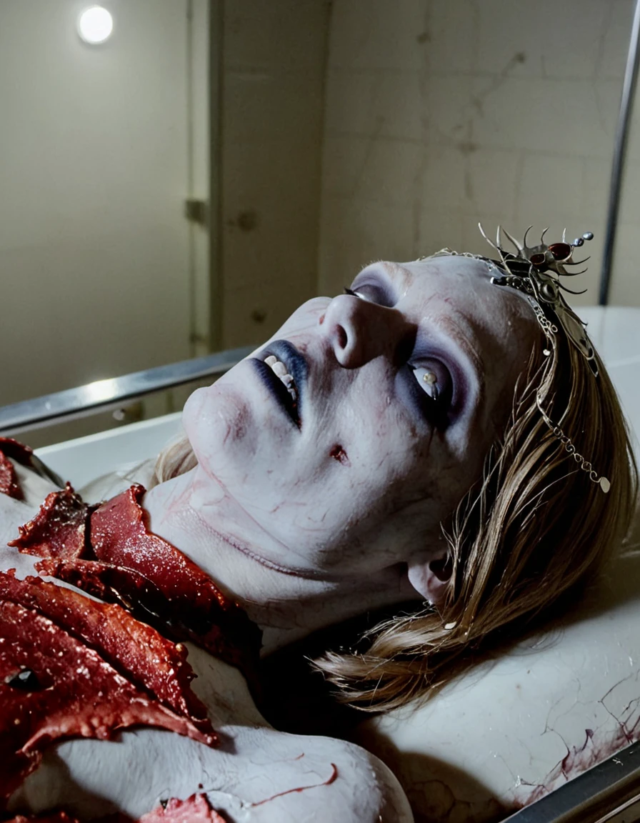 Photograph of Orin-The-Red, sleeping in a morgue - SeaArt AI