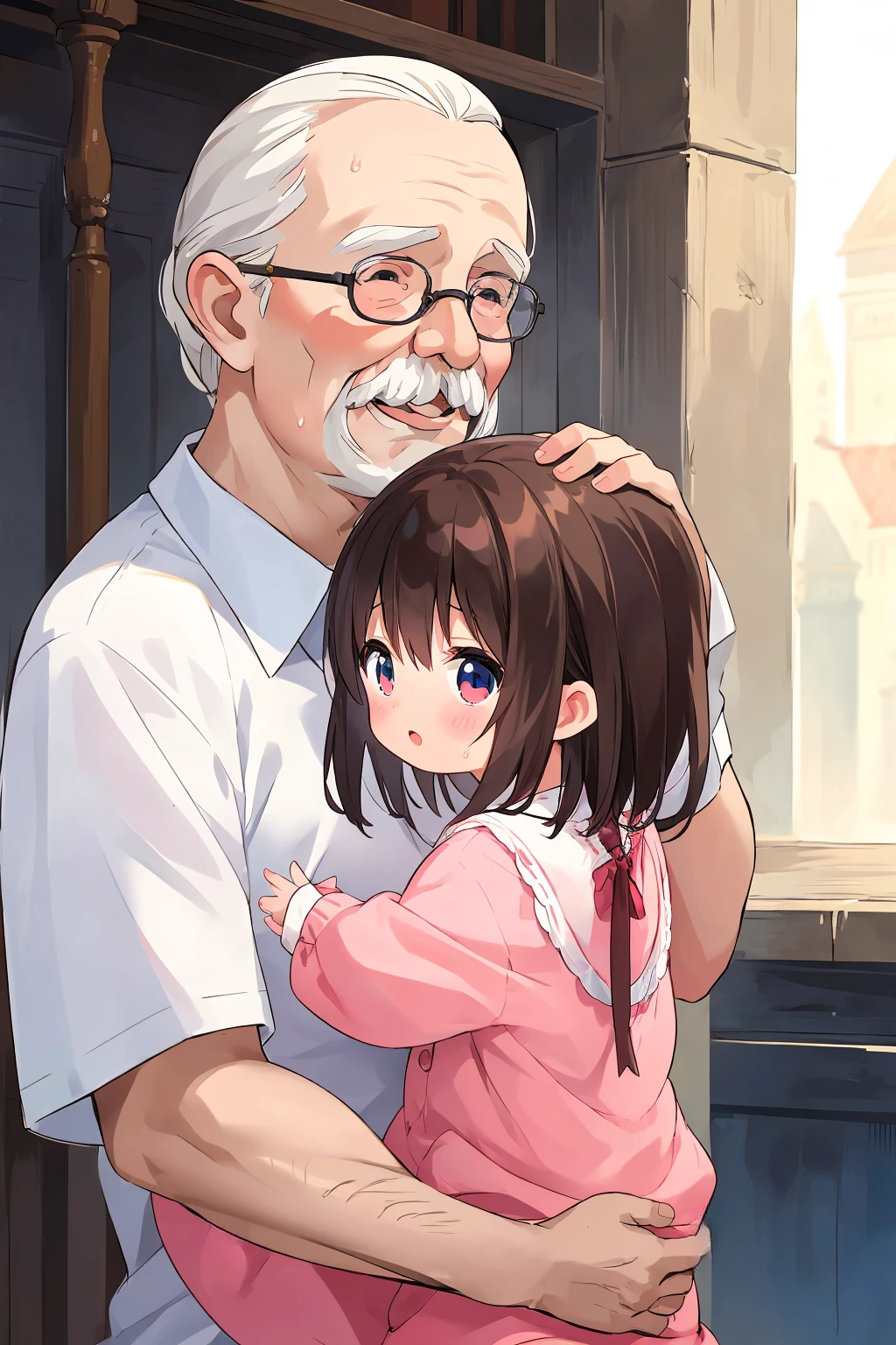 child_and_oldman\(1girl,1old man - SeaArt AI