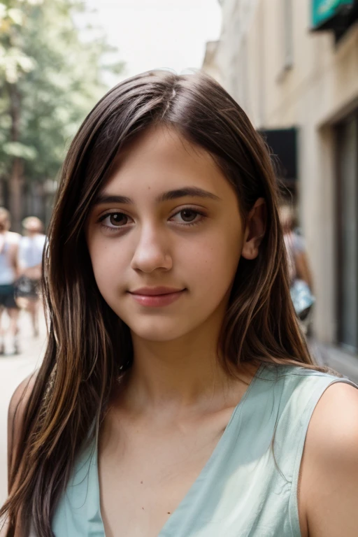 , full color portrait of a young woman, wearing a summer dress - SeaArt AI