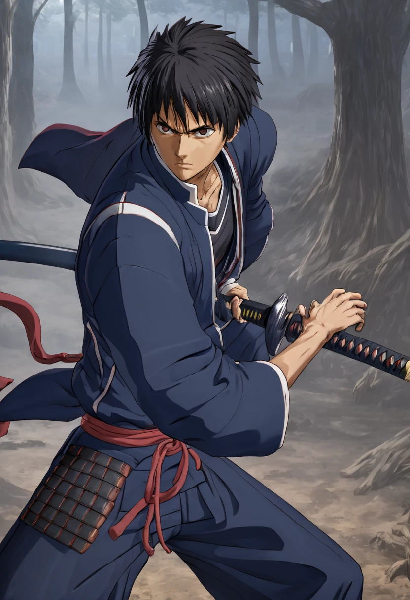 1boy, battoujutsu sword stance,ready to draw, sheath, sheathed - SeaArt AI