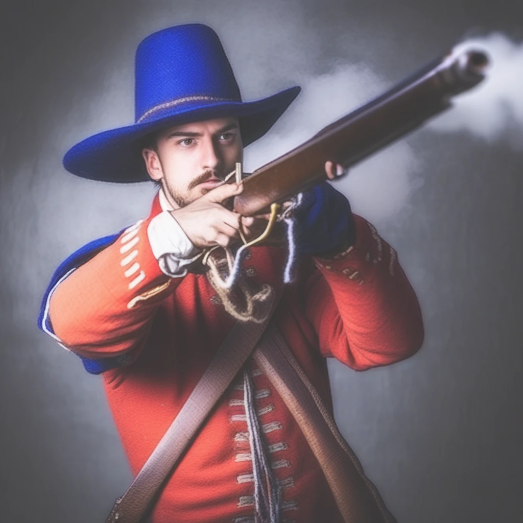 Musketeer ready to shoot musket - SeaArt AI
