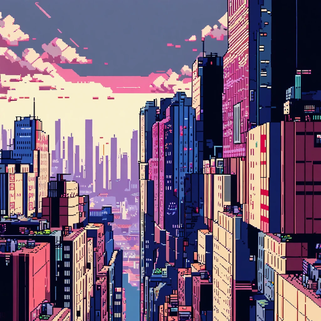 ascii artwork, scenery, city, skyscraper, best quality - SeaArt AI