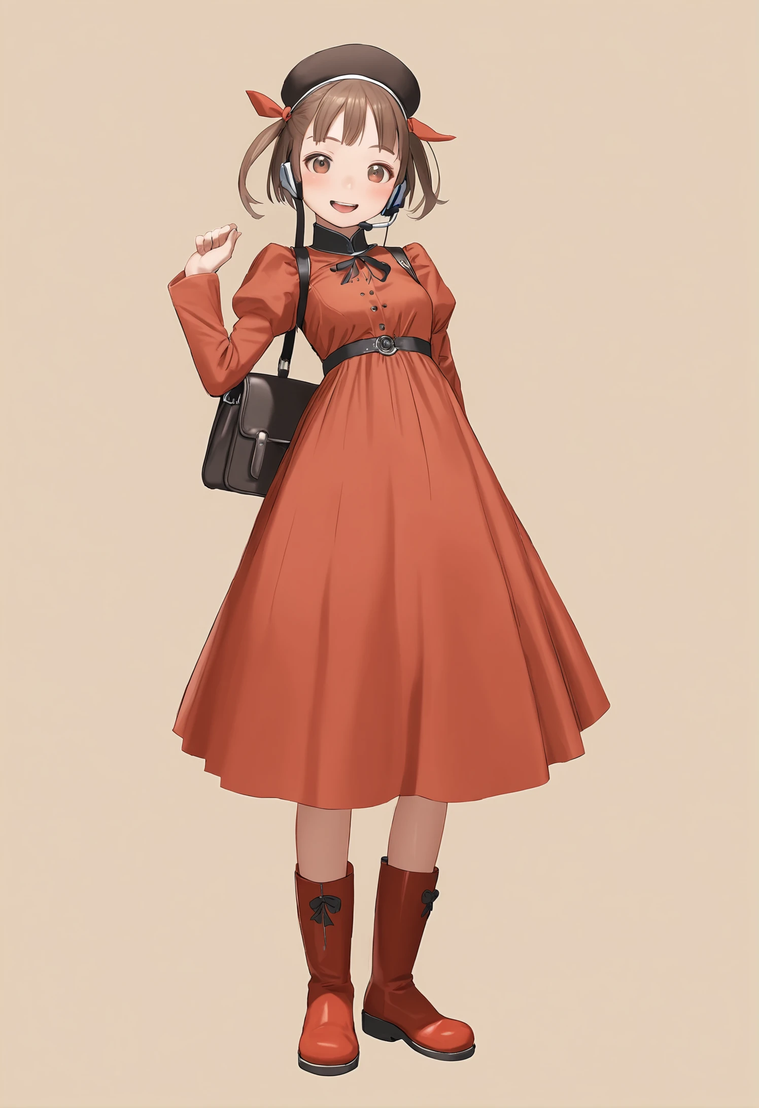 1girl, murata range, juliet sleeves, breasts, brown eyes, two side up - SeaArt AI