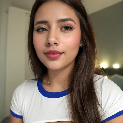 nina_mon, selfie, detailed face, white shirt - SeaArt AI