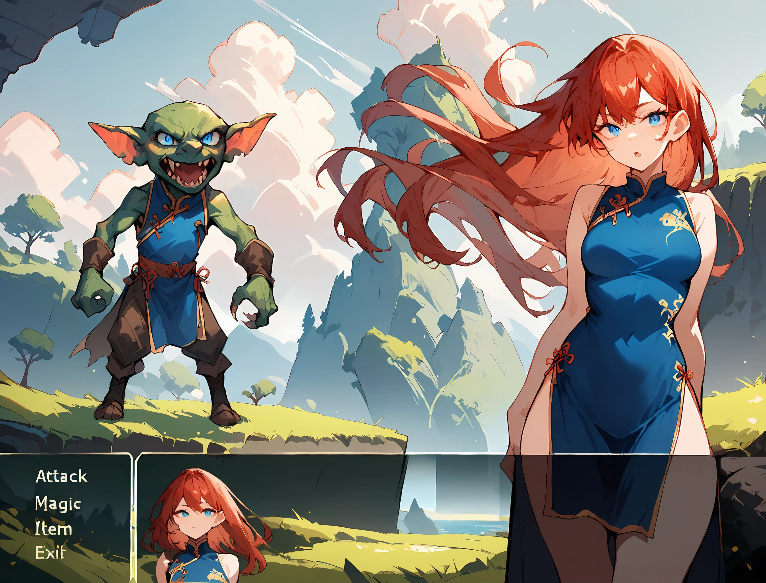 (score_9, score_8_up, score_7_up),rpg battle view,battle menu - SeaArt AI