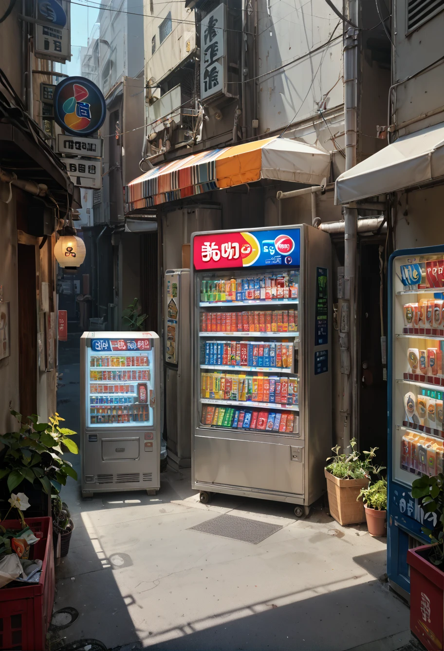 Score_9,score_8_up,score_7_up,8k,,ruanyi0727,outdoors,alley,vending ...
