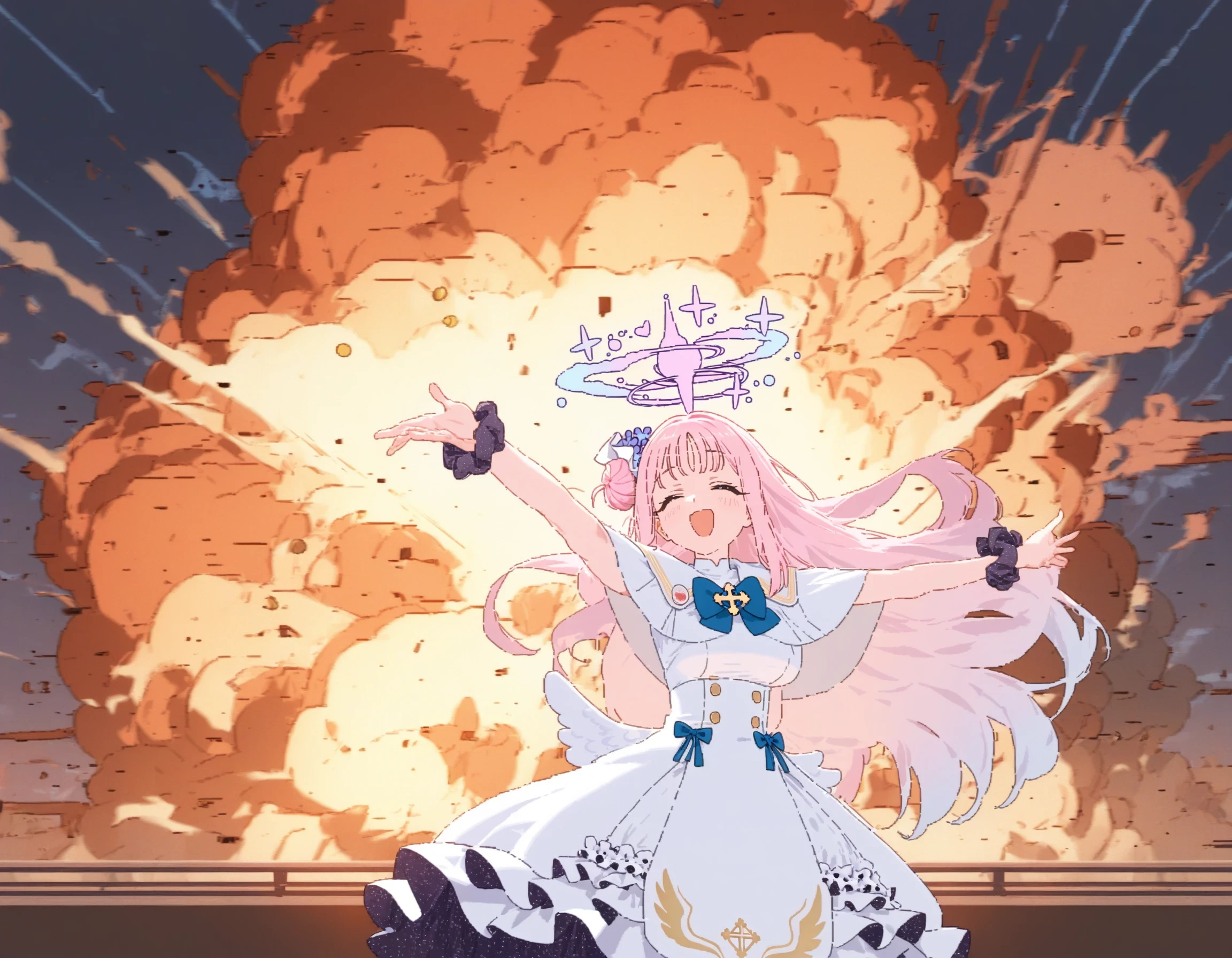 Masterpiece, best quality, mika \(blue archive\), outstretched arms ...