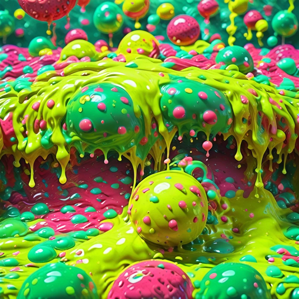 Strawberry, sweets, balloon, neon slime, food focus, pokemon - SeaArt AI