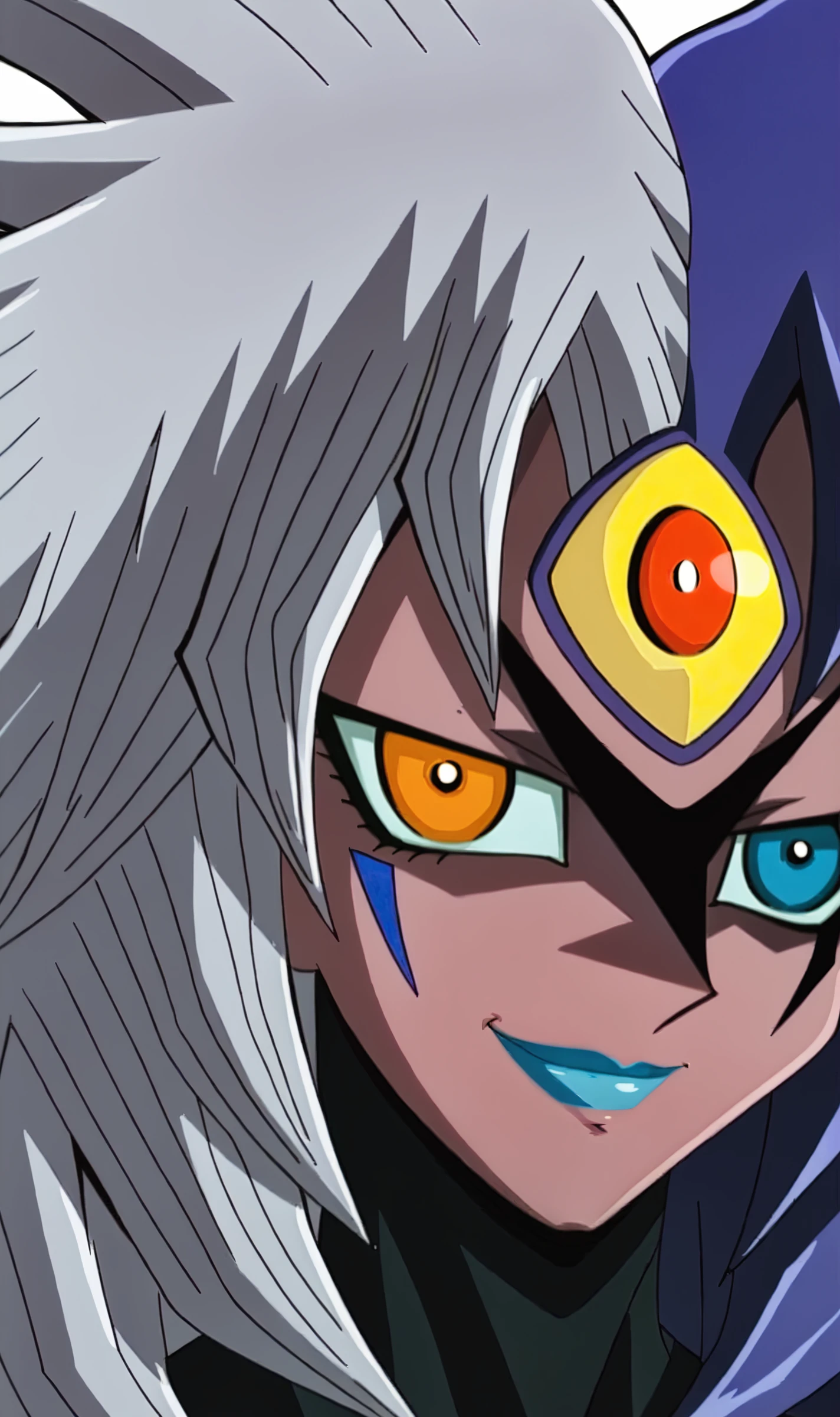 Yubel, solo, demon body, facial markings, heterochromia, split - SeaArt AI