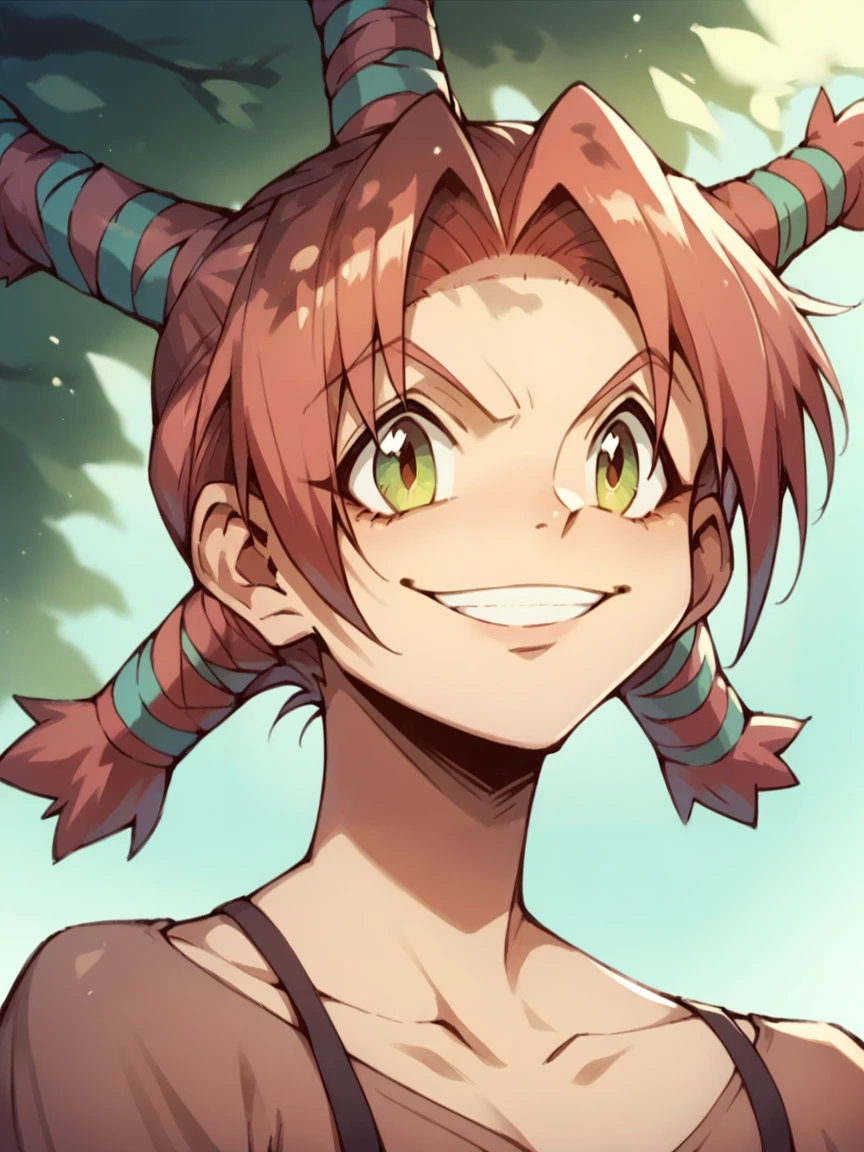 , menchi, red hair, smile, face - SeaArt AI