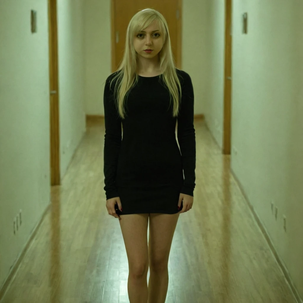 Marym0rgan, blond, standing in hall,