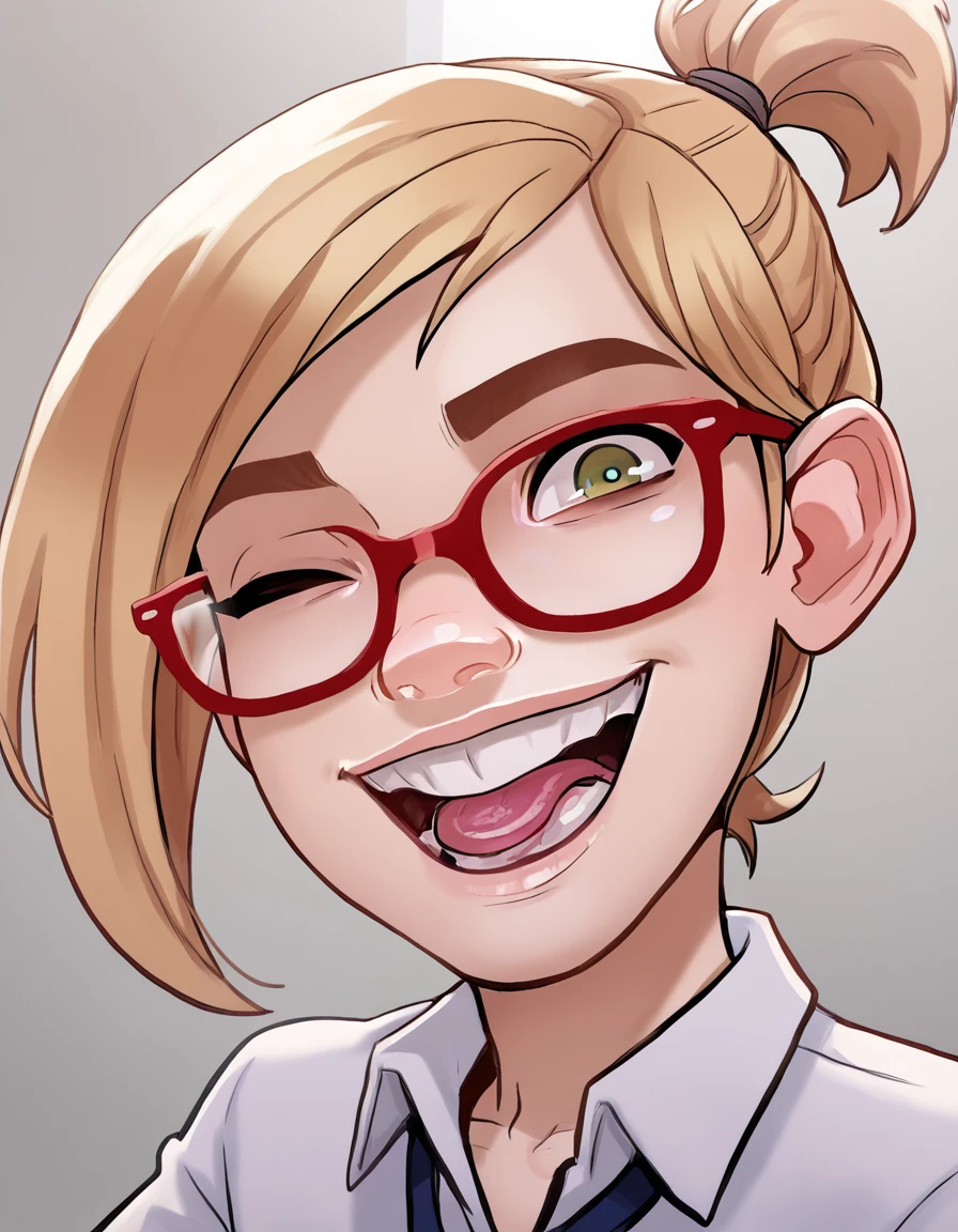 darcy,, 1girl, short hair,teeth, blonde hair - SeaArt AI