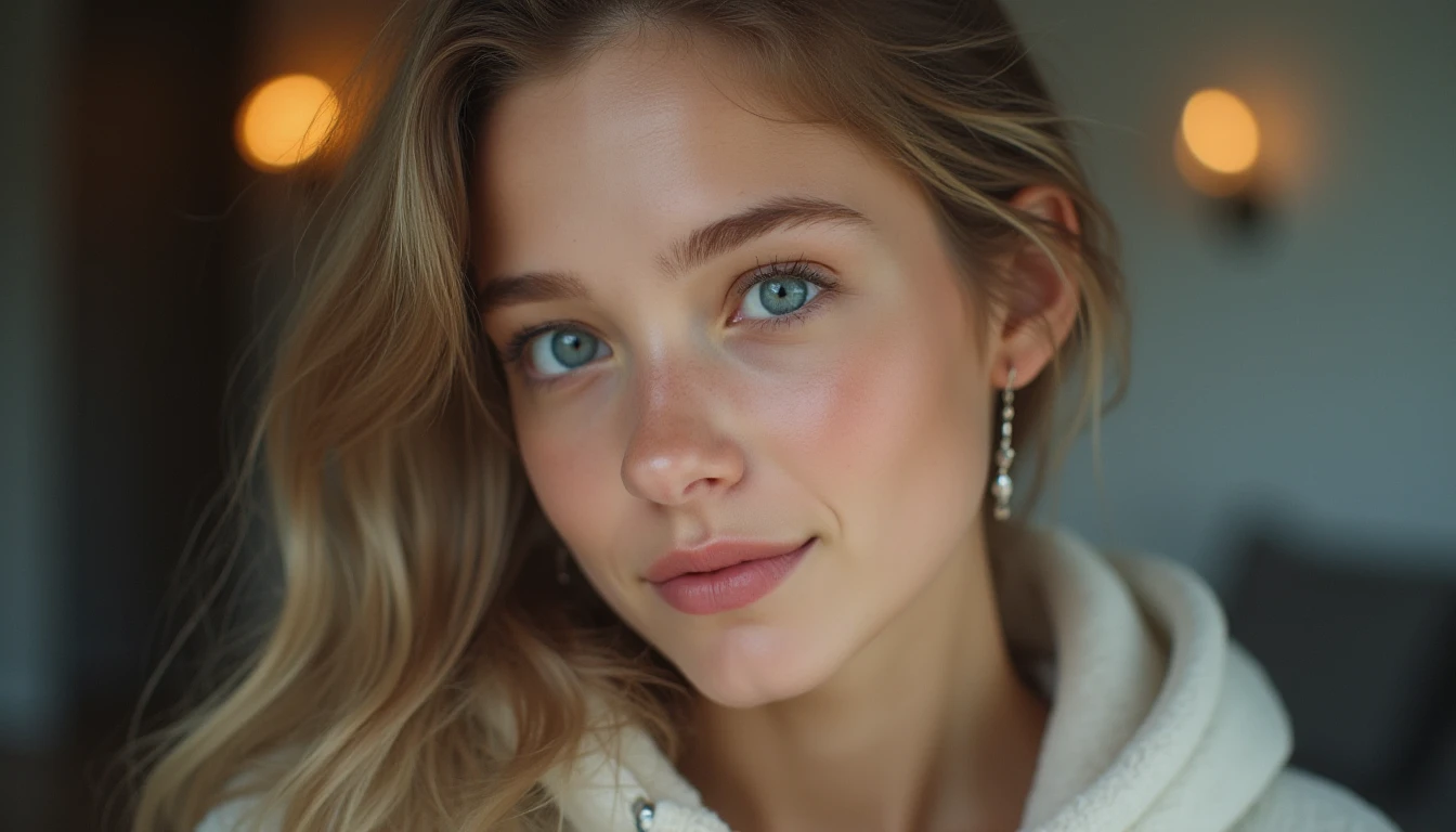 32K UHD raw photography of a beautiful young woman with light pale skin ...