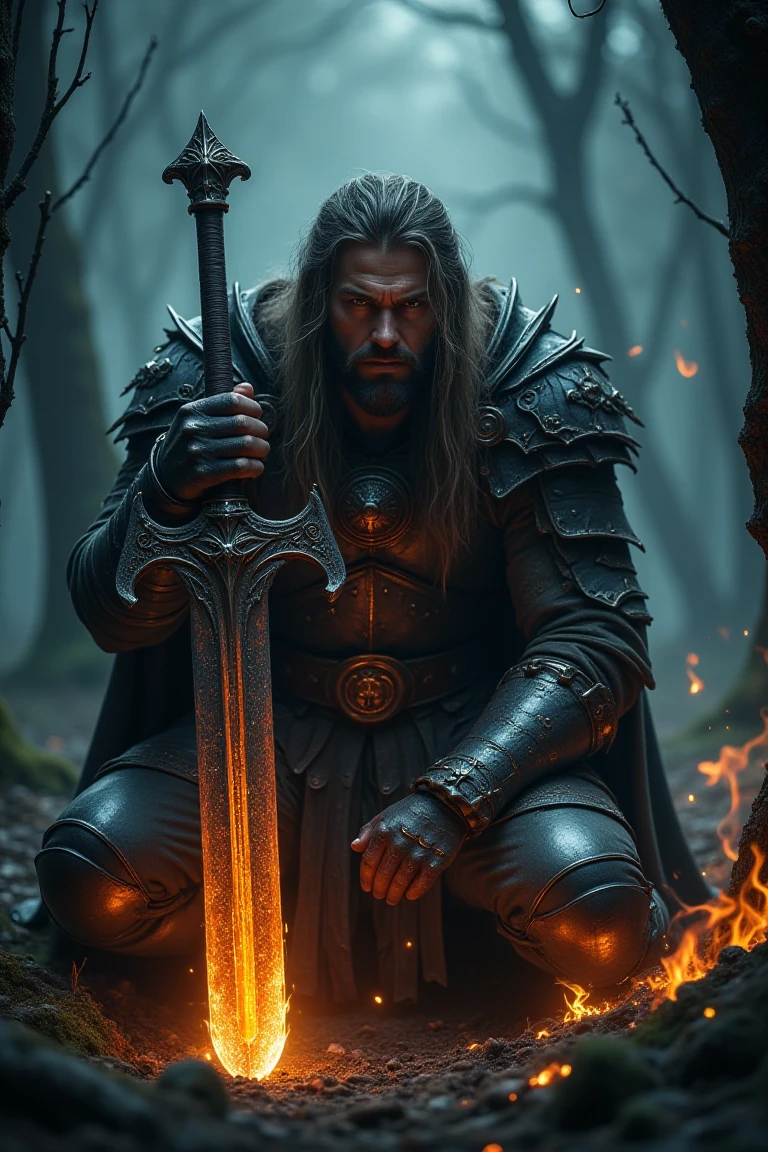 Cinematic style, A highly detailed and cinematic scene of a rugged ...