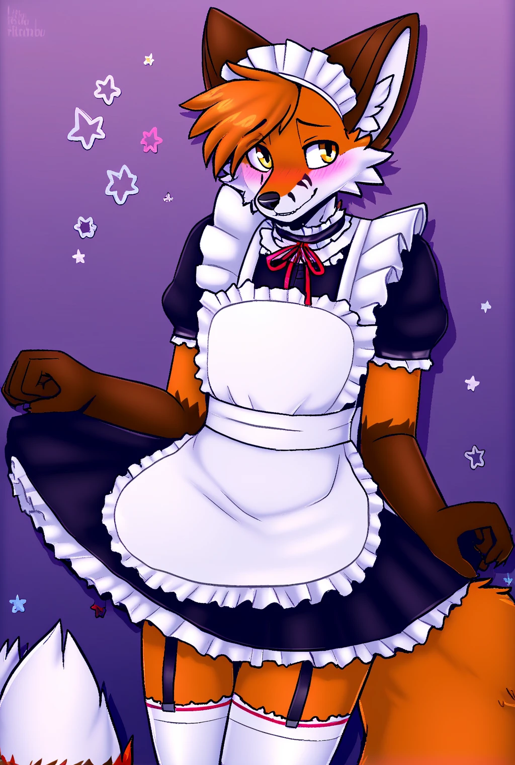 Femboy, fox, maid, source_furry - SeaArt AI