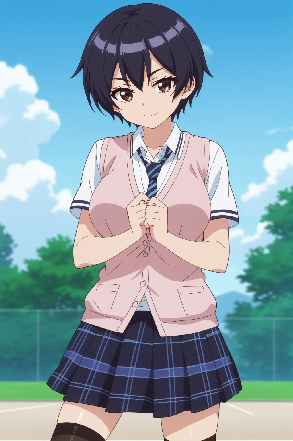 Aki kokonoe,anime screencap,1girl,solo,short hair,brown eyes - SeaArt AI
