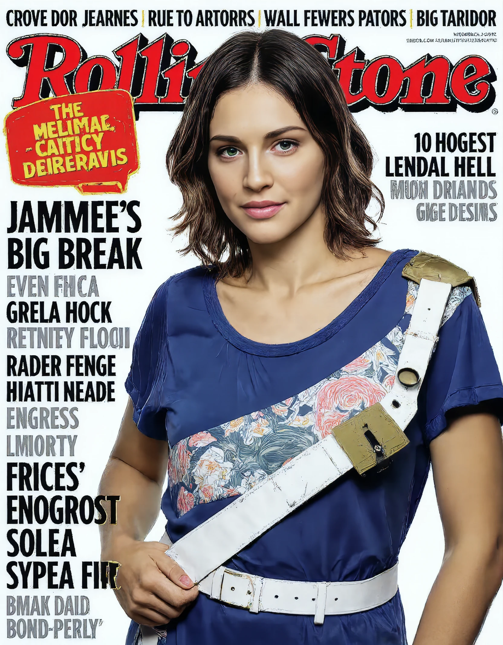 A Rolling Stone Magazine Cover of a Midwestern Brunette. The words on ...