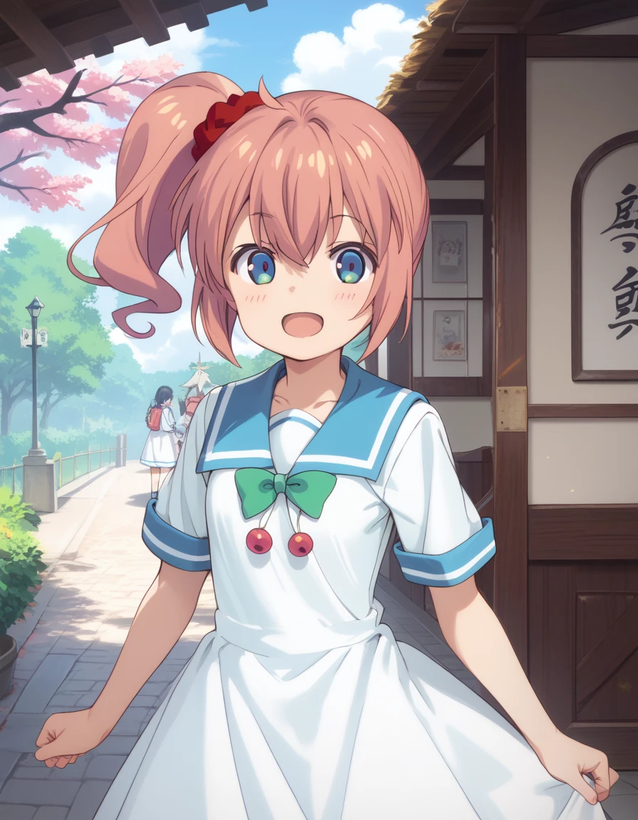 Amatsuki_meguru, blue eyes, side ponytail, long hair, hair ornament ...