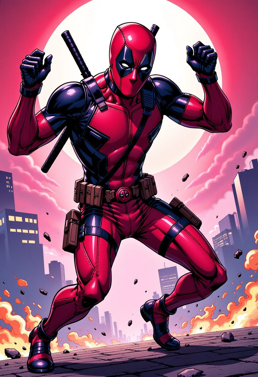 A comic book illustration from dsk_msk, an illustration of Deadpool ...