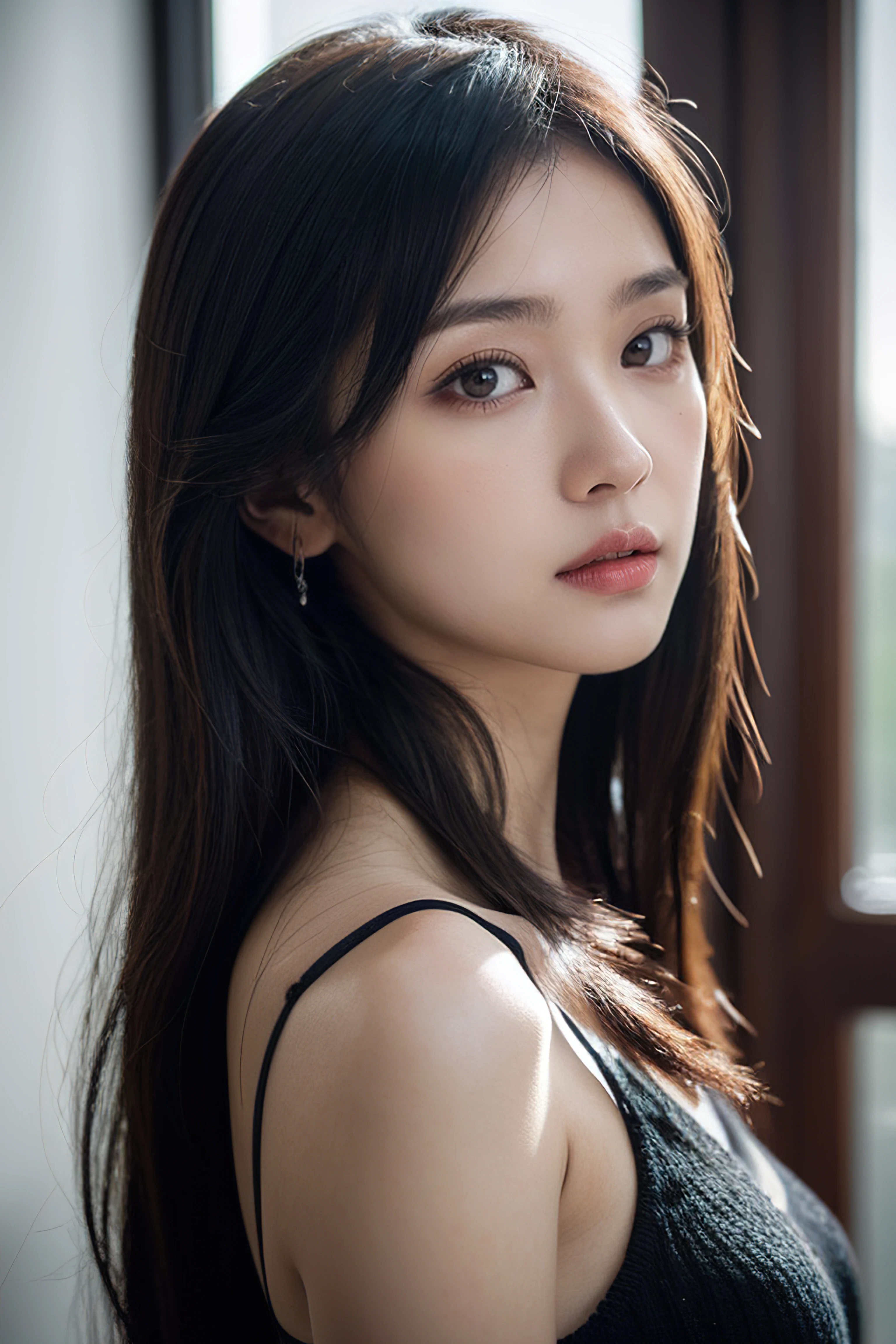 High detailed texture, photograph, realistic, RAW photo of young woman ...