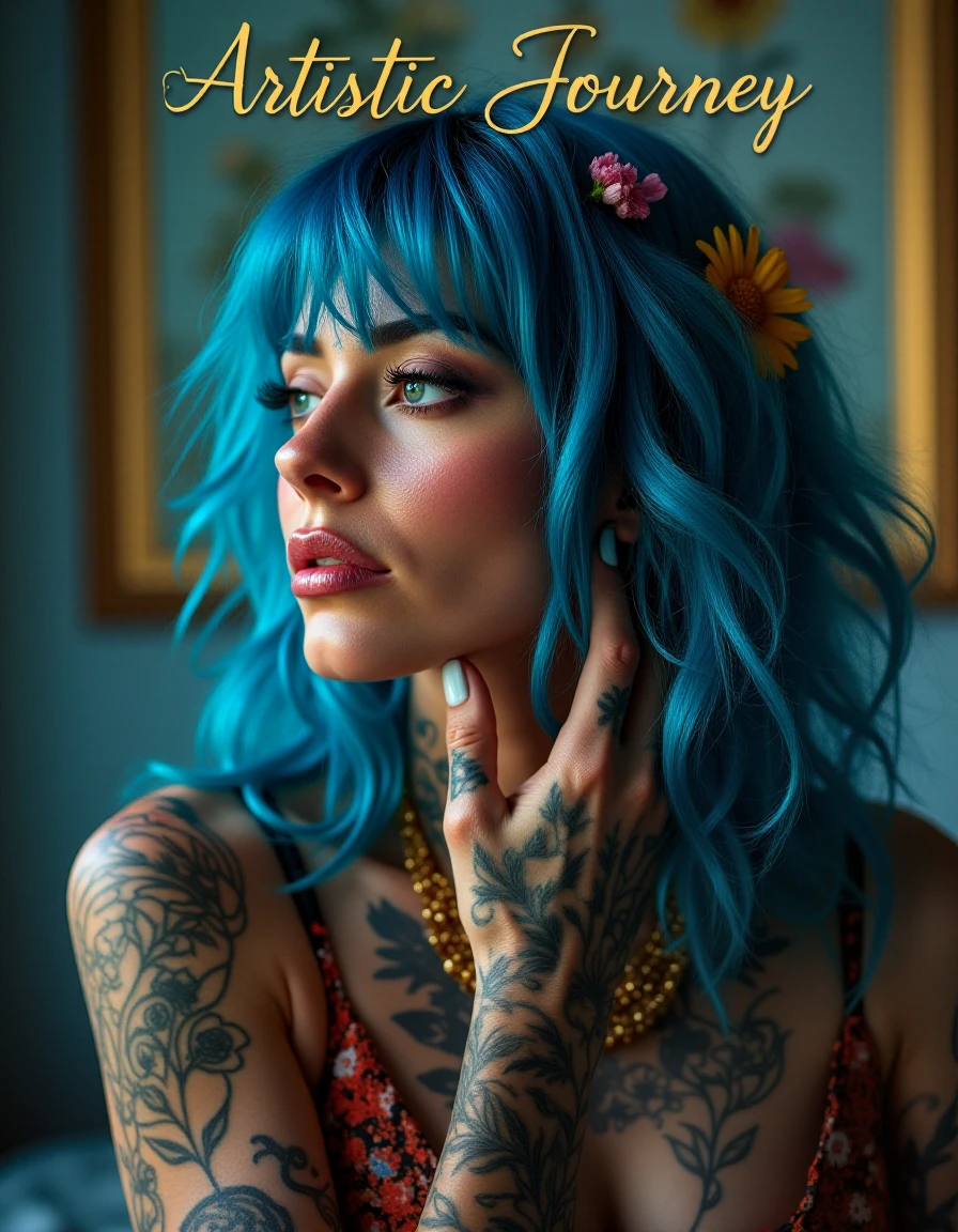 Text words that says "Artistic Journey" in elegant cursive across the ...