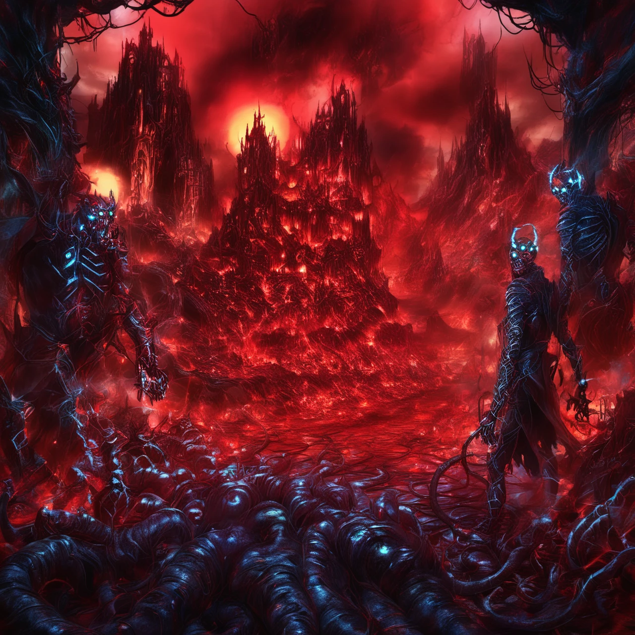 A demonic hellscape portraying the most vividly evil location known ...