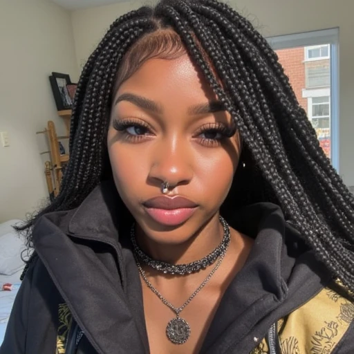 Blackwoman, lacebraidswig, eyelashesenhanced, selfie - SeaArt AI