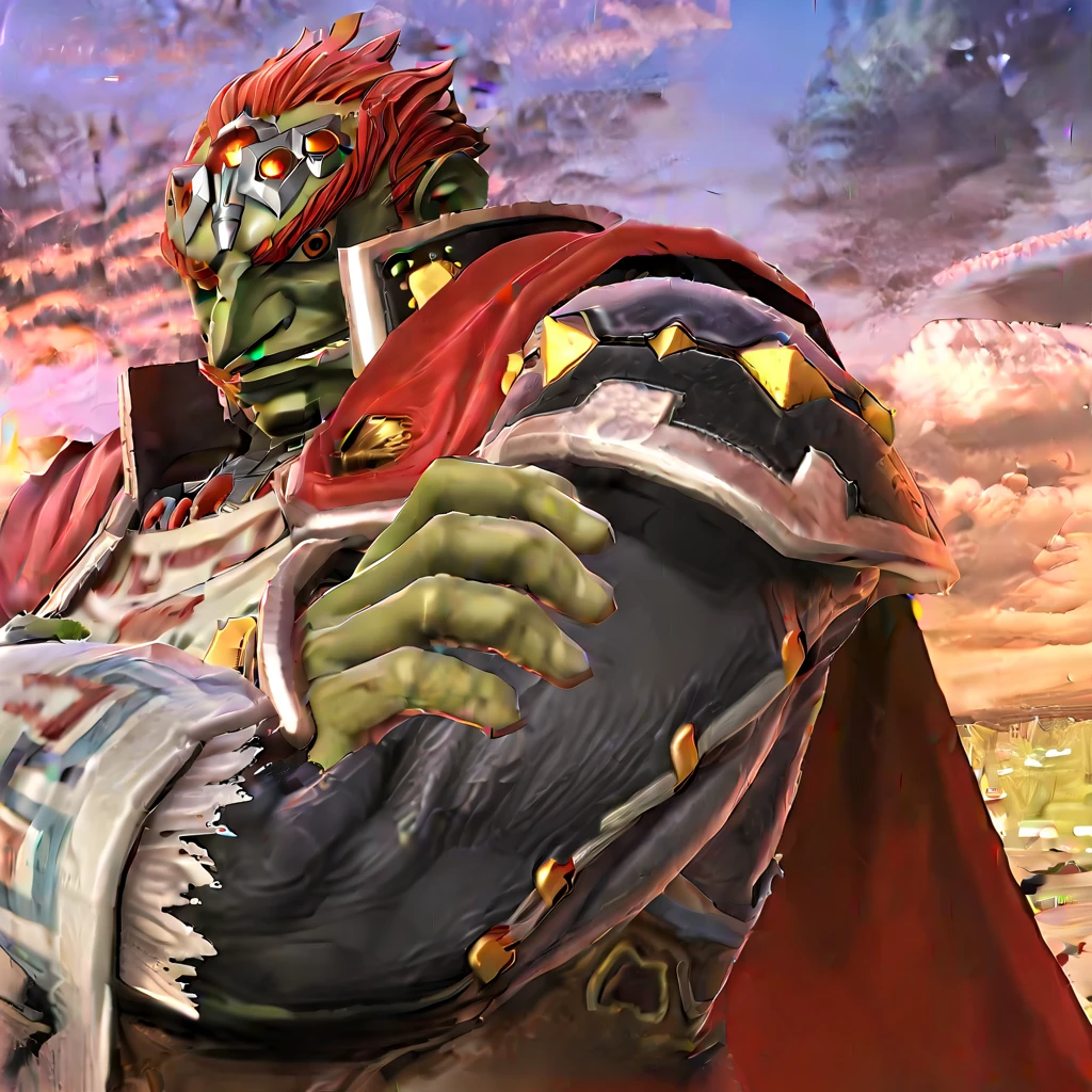 Ganonlzxl, weapon, night, sunset, short hair, orc, candle, jewelry ...