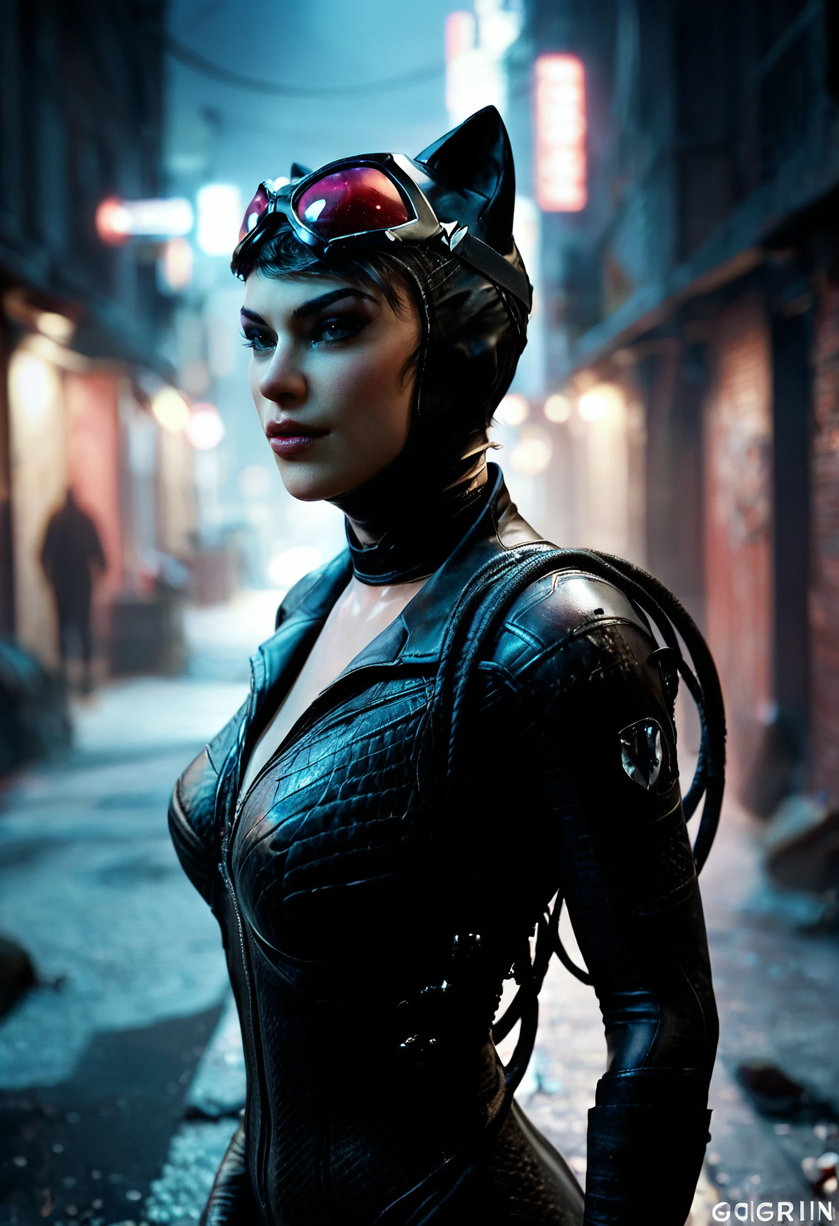 Score_9, score_8_up, score_7_up, zy_catwoman, 1girl, goggles - SeaArt AI