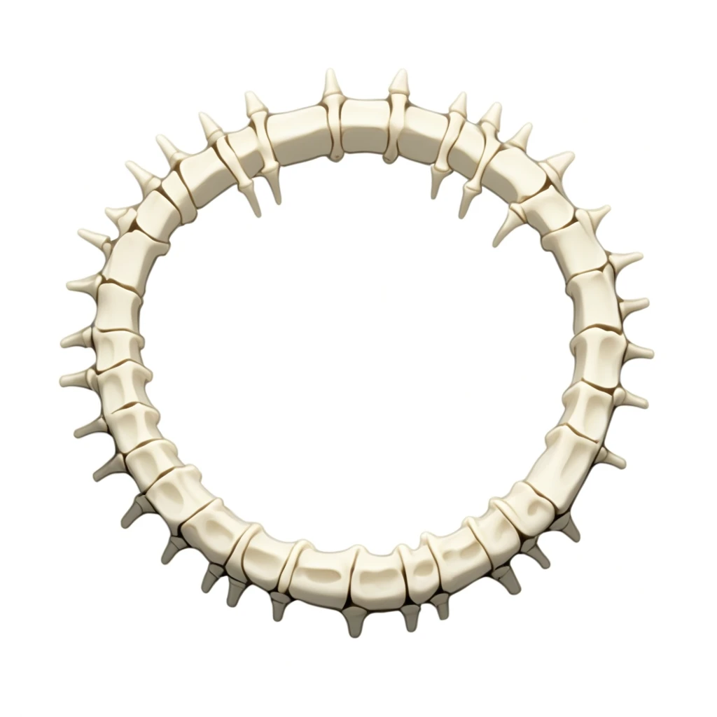 Token ring, circular, white background, simple background, bones ...