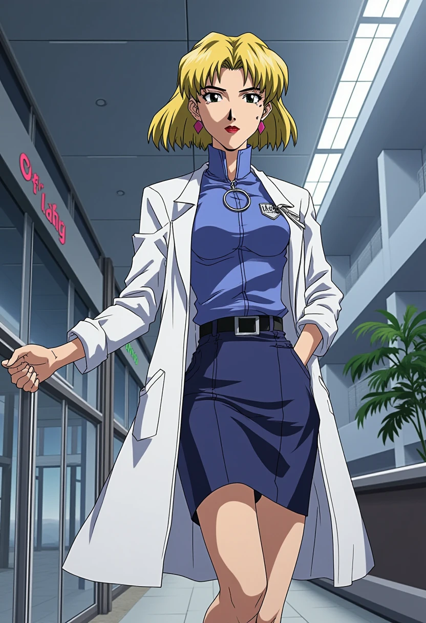 A detailed solo portrait of ritsuko akagi. Anime style, sharp - SeaArt AI