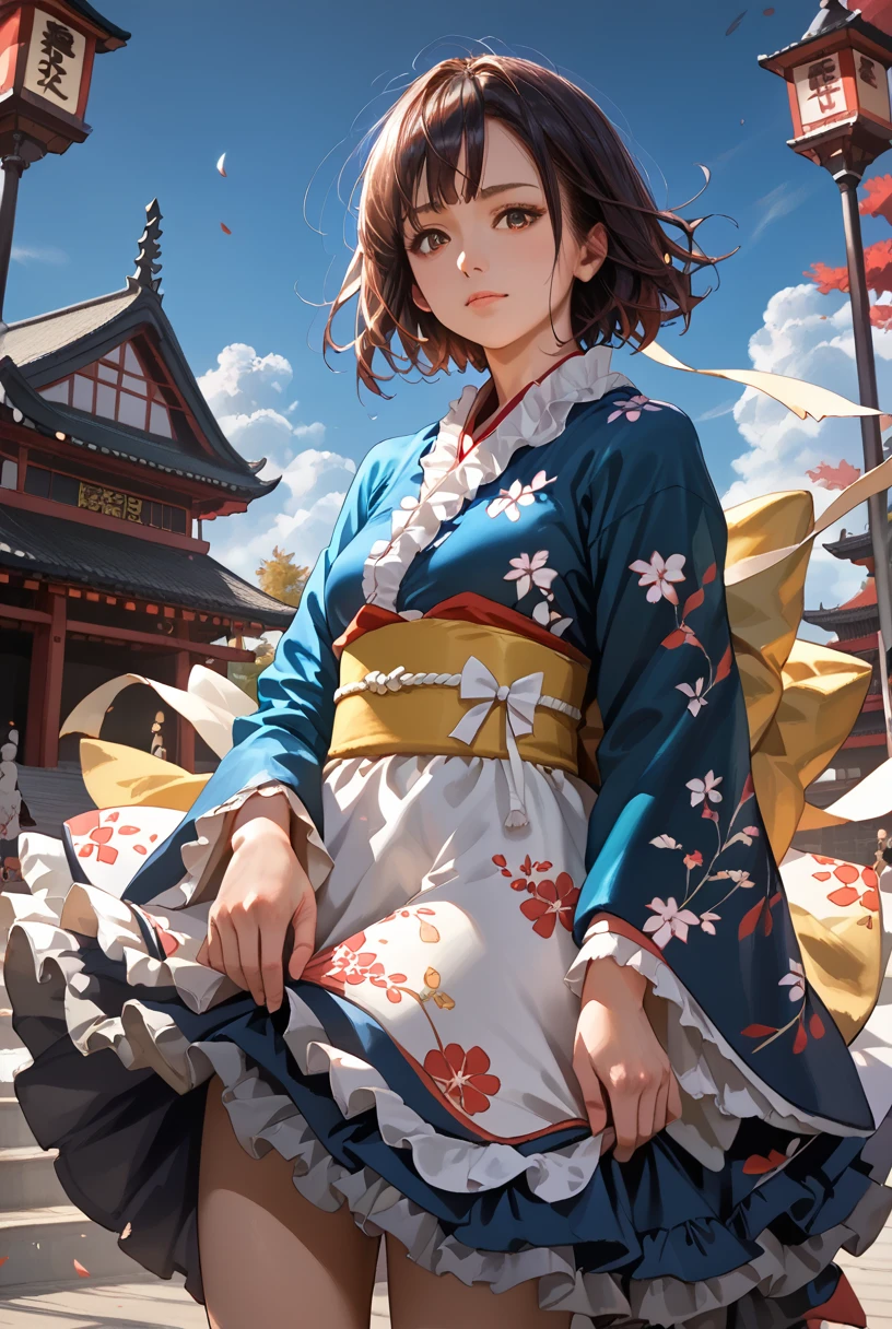 Kimono,lace,bow,frill,layered dress,masterpiece,score_8_up,highly ...