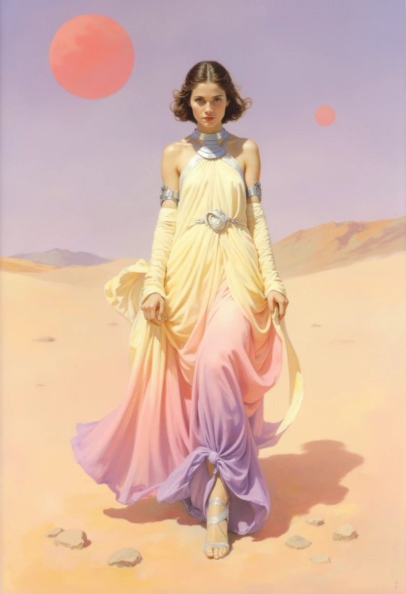 Frank frazetta fantasy oil painting of a young woman wearing Padme ...