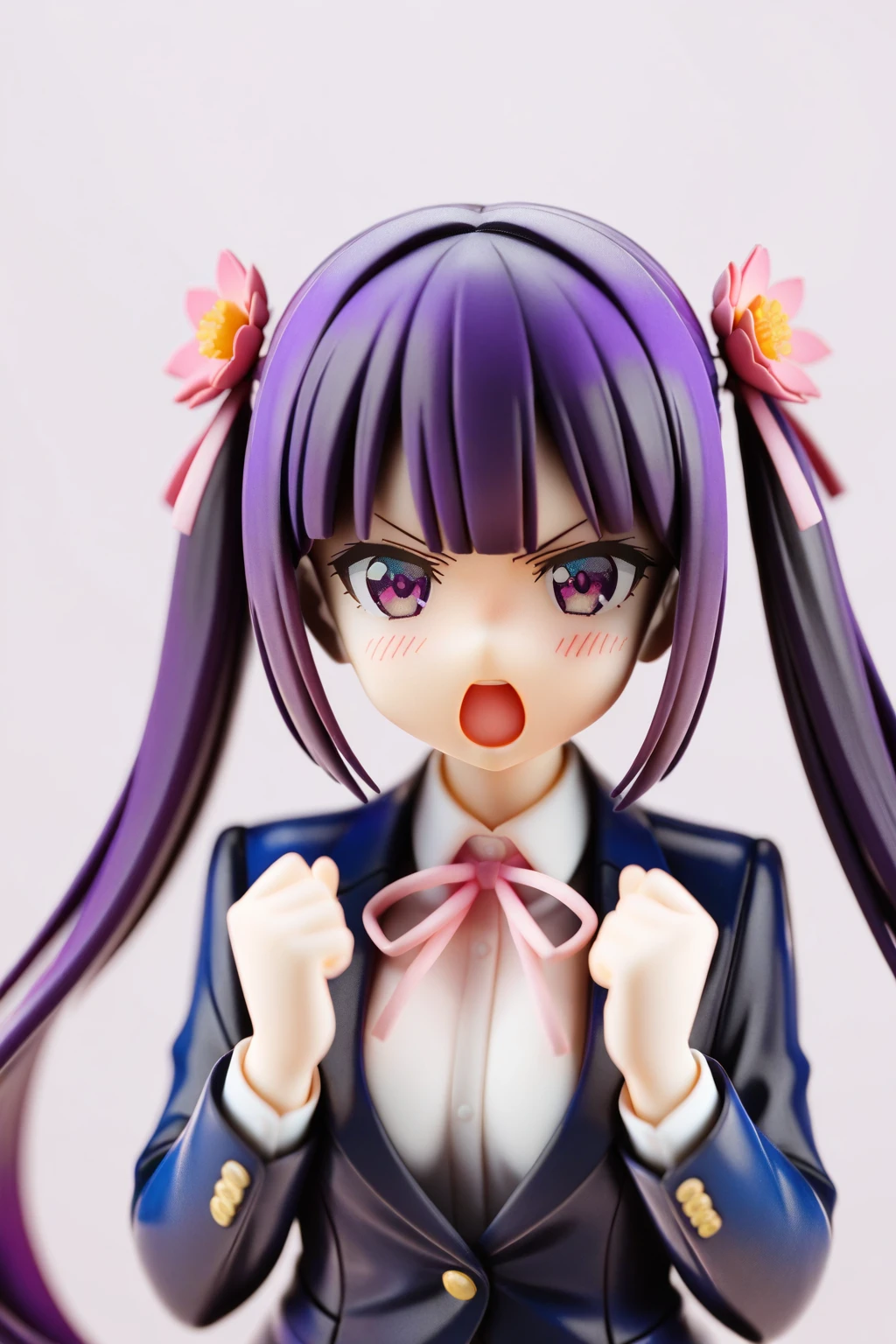 1girl,solo,twintails,purple eyes,long hair,purple hair,shirt - SeaArt AI