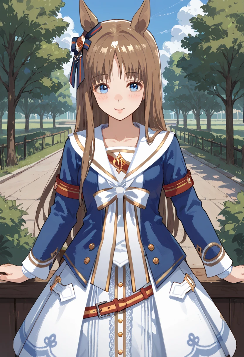 ,umagw, horse ears, horse tail, blue eyes, hair bow - SeaArt AI