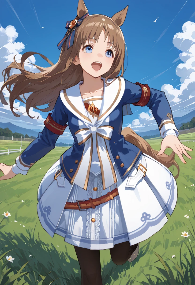 ,umagw, horse ears, horse tail, blue eyes, hair bow - SeaArt AI