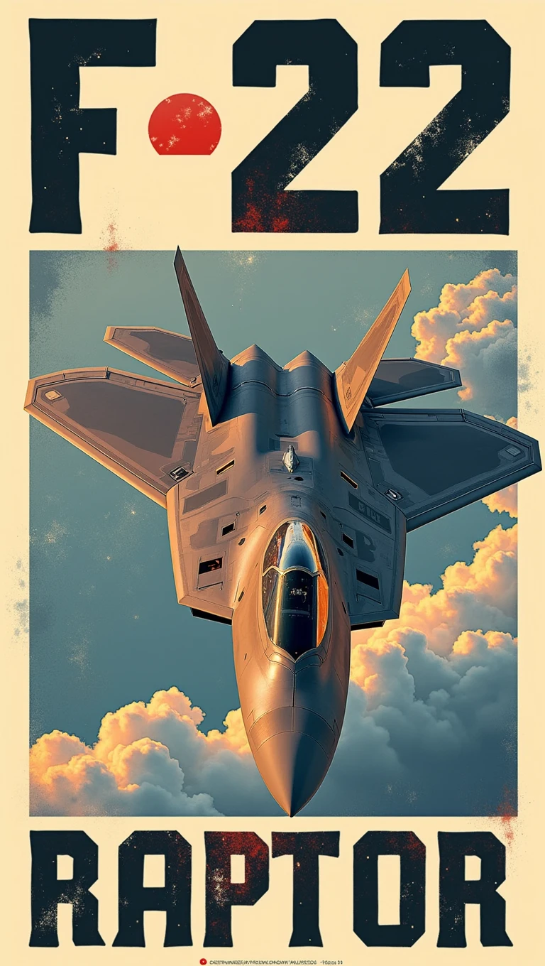 F-22, F-22 Raptor, in the style of poster, (large text that says ...