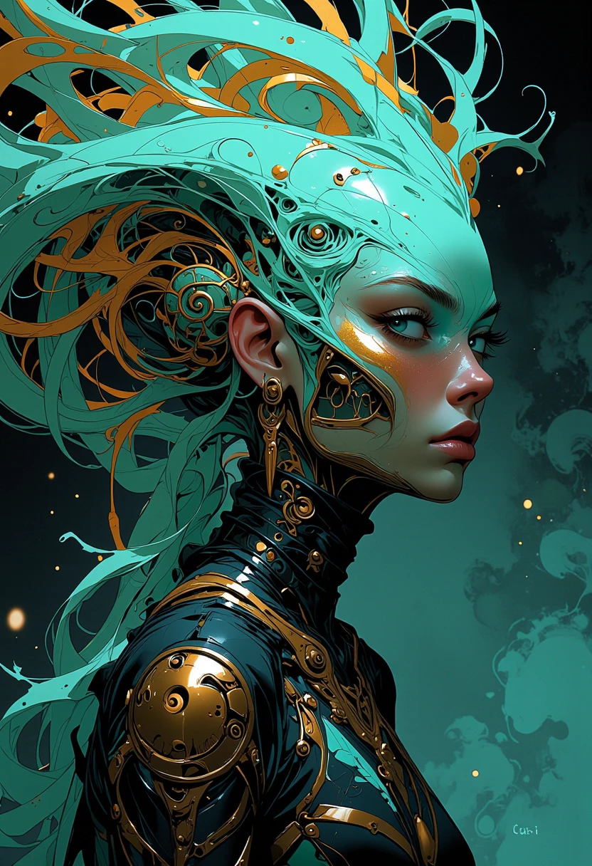 Ethereal minimalist Alien race cybergoth fashion photography painting ...