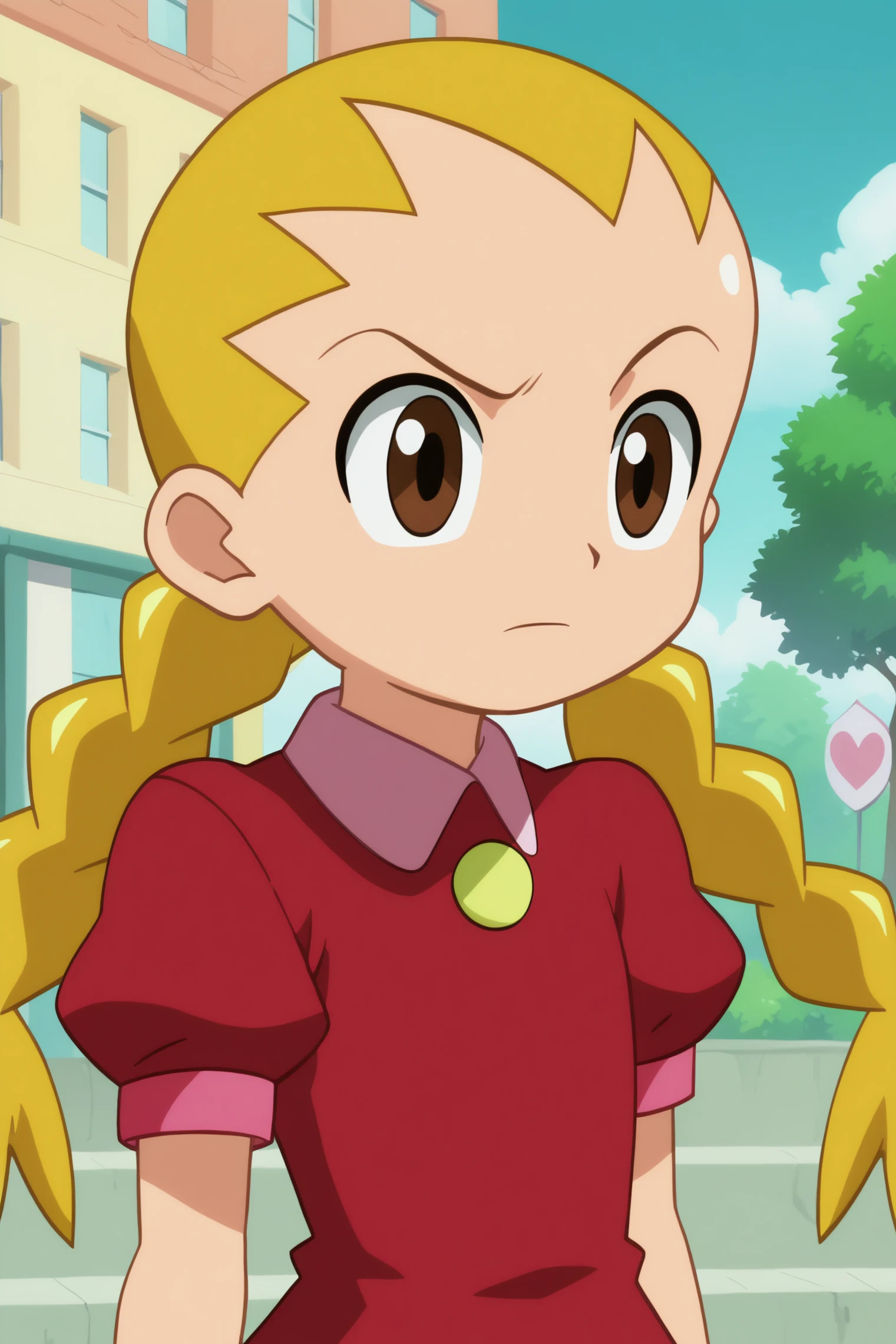 Yai_Ayanokoji, twin braids, solo, score_9, anime screencap