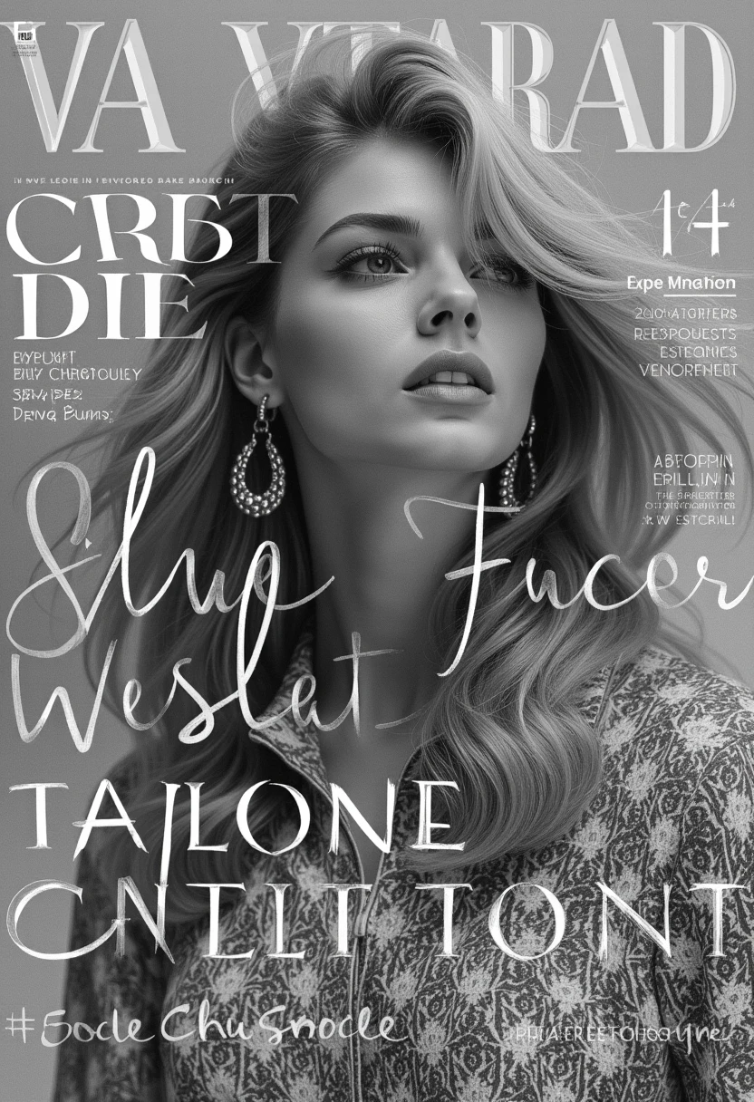 B/W image Create an ultra-realistic cover image of the best fashion ...