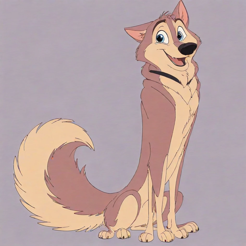 Star from Balto movie. Male purple two tone husky. Fluffy tail - SeaArt AI