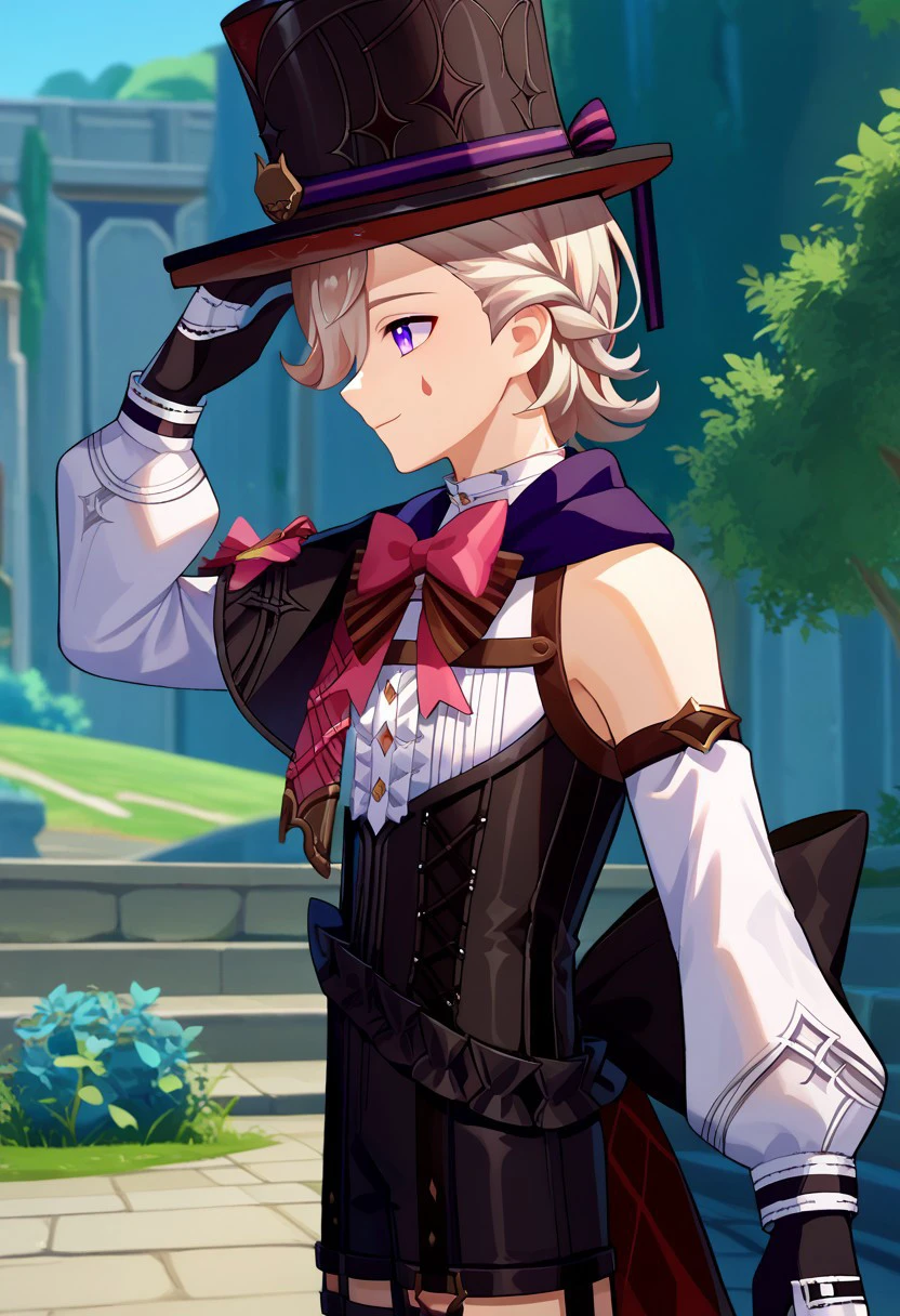 Score_9, score_7_up, source_anime lyney, 1boy, male focus, solo - SeaArt AI