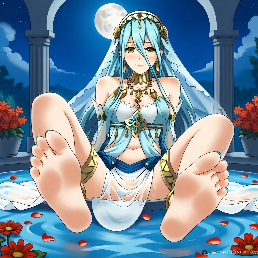 1girl, solo, breasts, looking_at_viewer, very_long_hair, blue - SeaArt AI