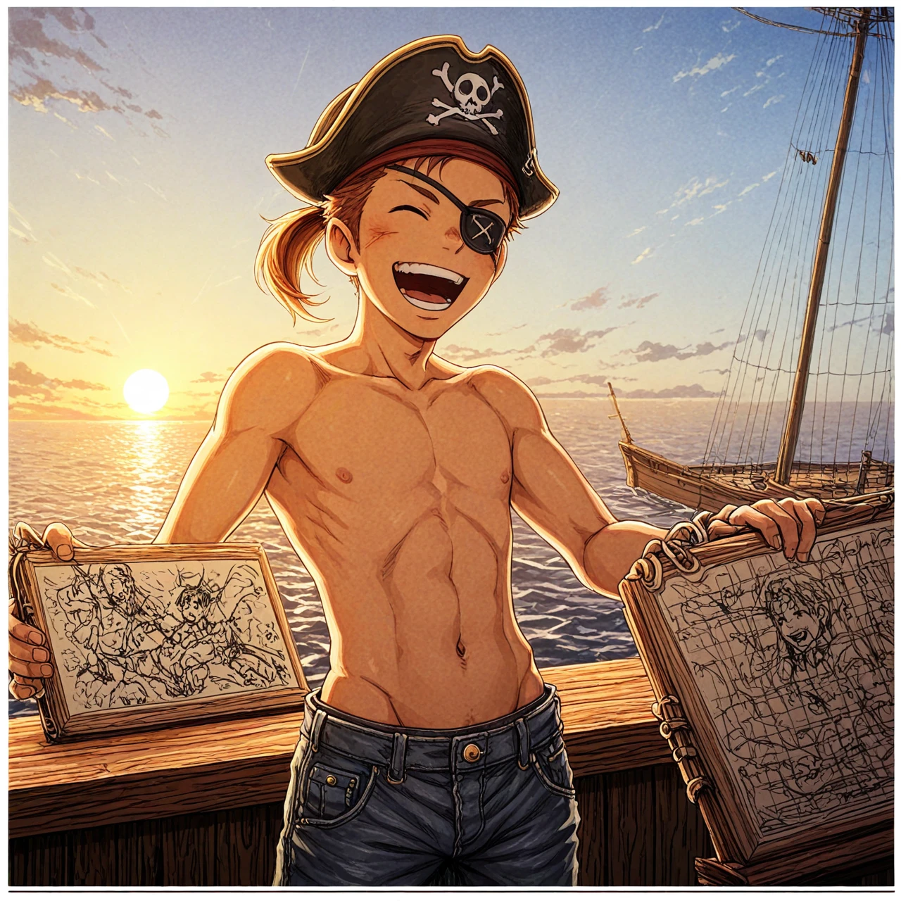 Masterpiece, best quality, drawing, ultra detailed drawing - SeaArt AI