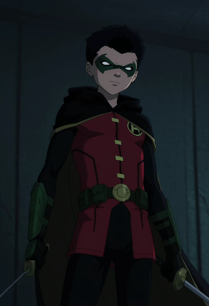 Masterpiece, best quality, robin_dc, black hair, domino mask - SeaArt AI