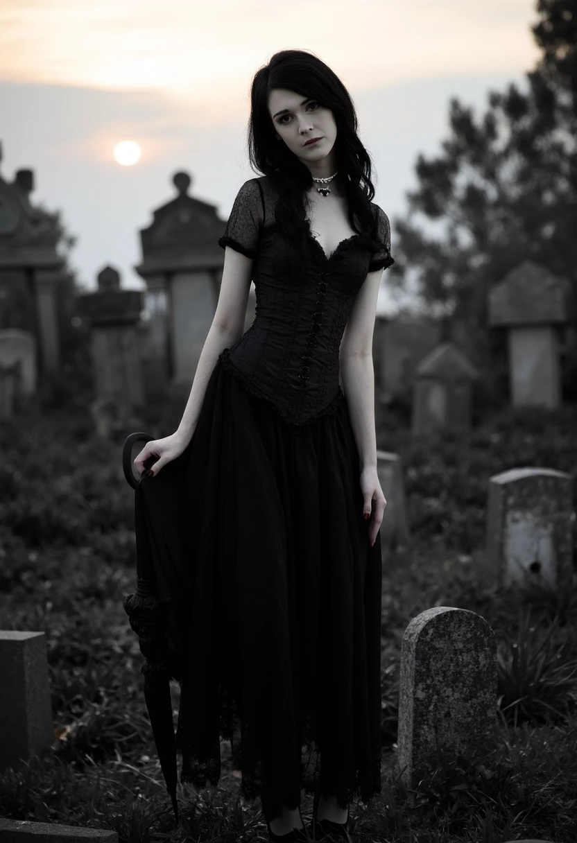 { "T5": "The image features one person, a skinny goth girl named Ivy ...