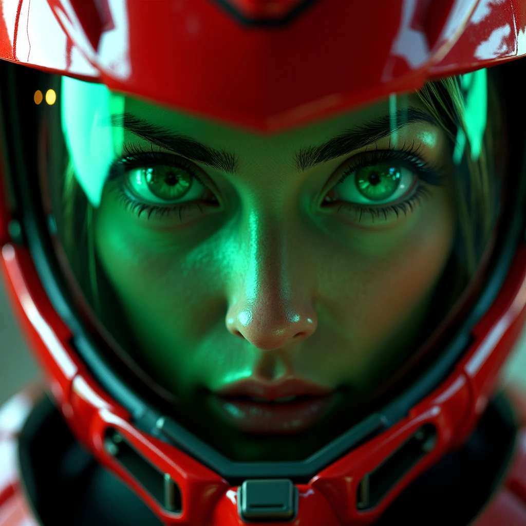 Saranlux. This image captures an extreme close-up of Samus Aran - SeaArt AI