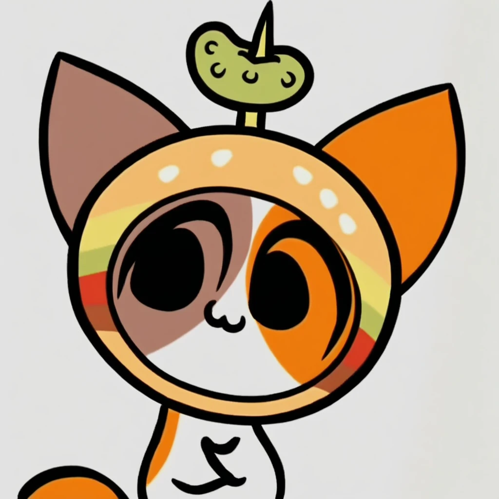 Cheezborger, cat, burger, pickle, chibi, cute, solo, solo focus - SeaArt AI